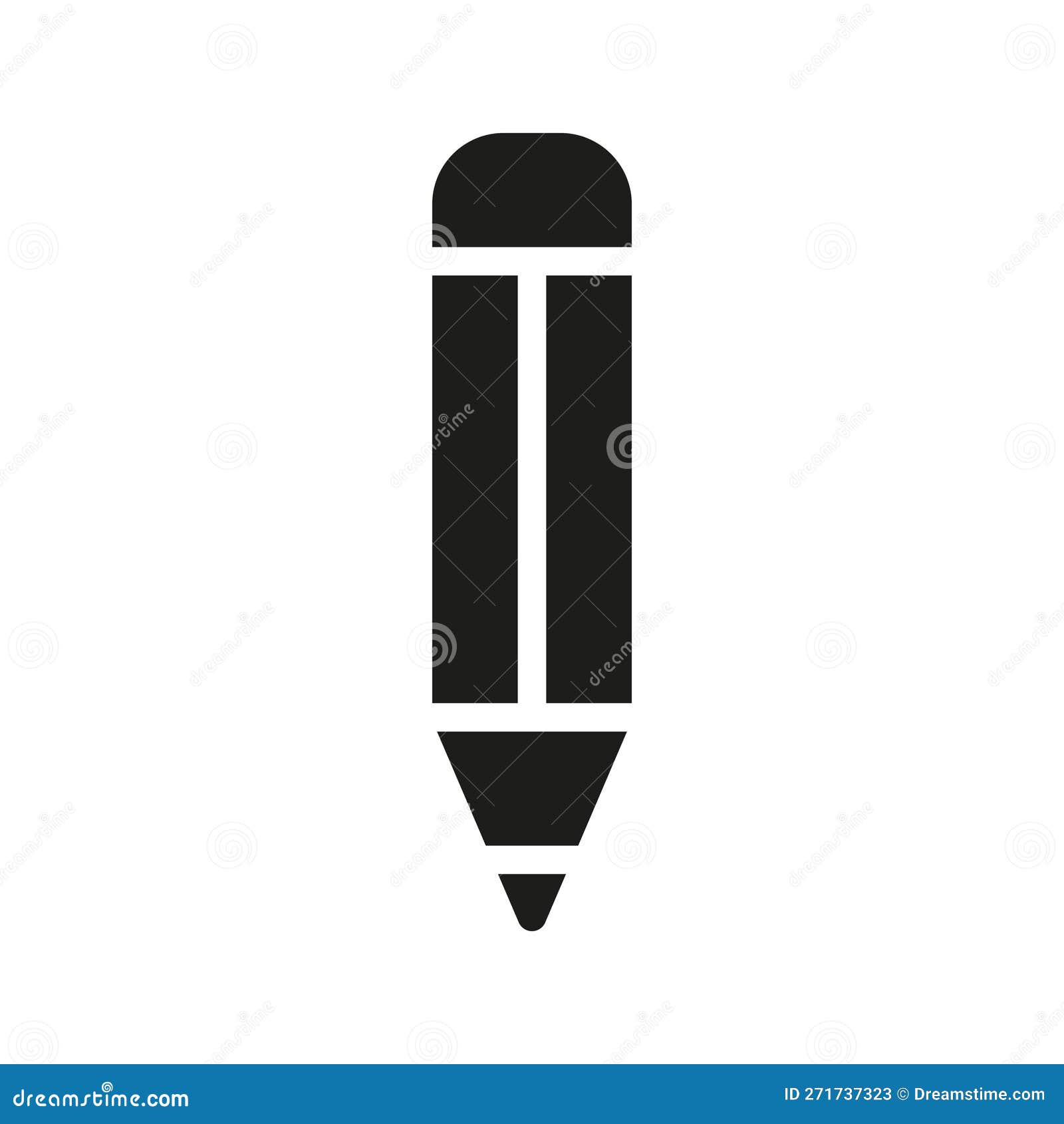 Pencil Solid Style Icon stock vector. Illustration of website - 271737323