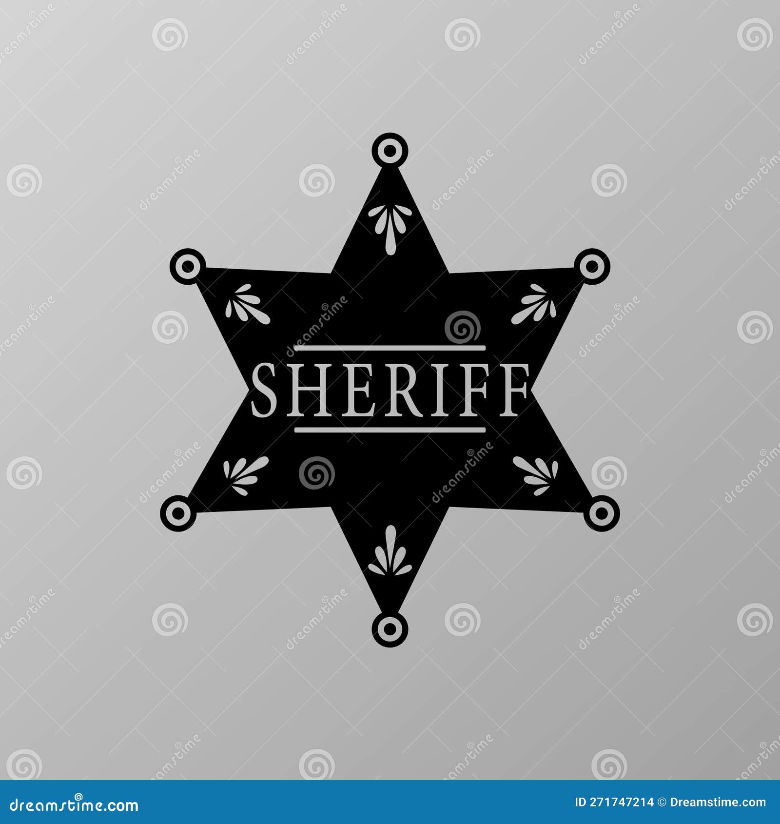Western Sheriff Badge, Watercolor Clipart Illustration With Isolated ...
