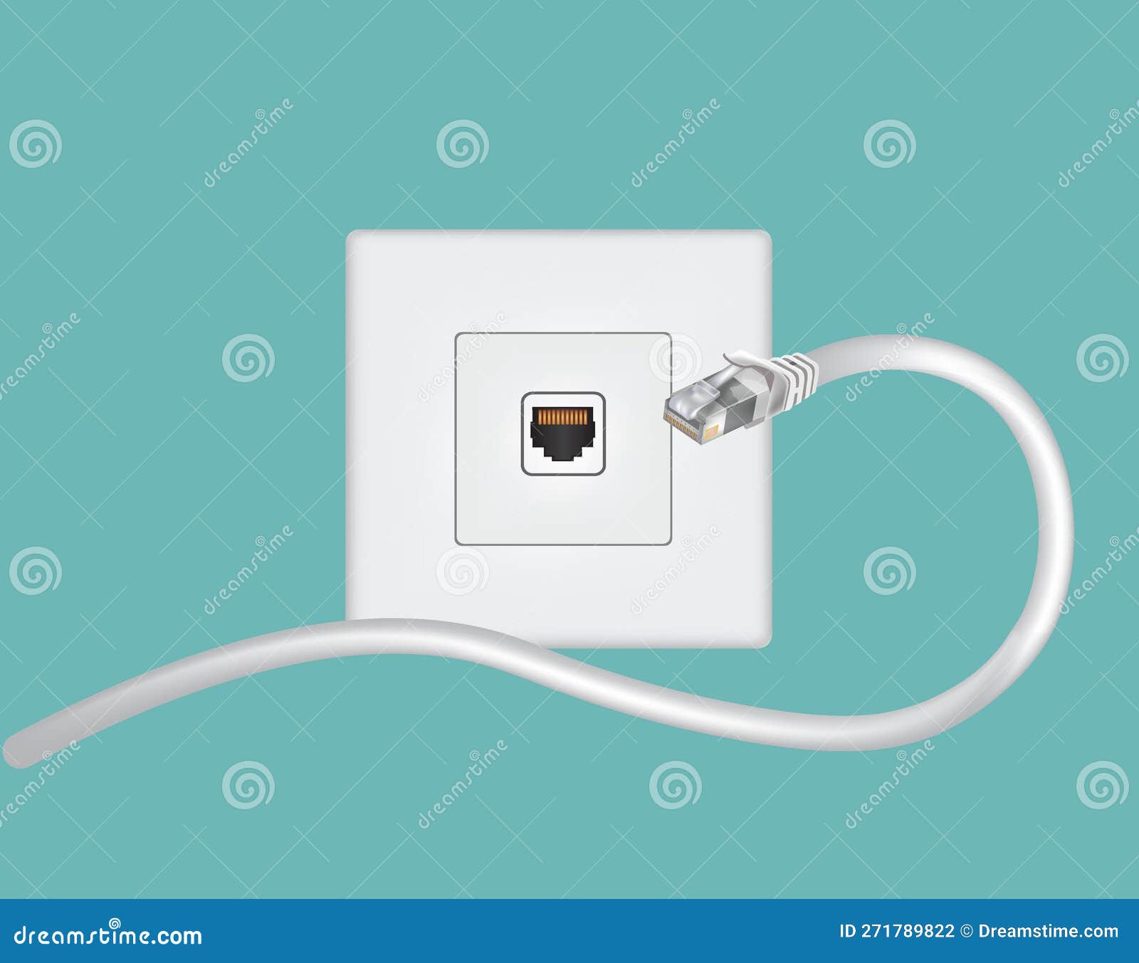 Ethernet port and cable stock vector. Illustration of network - 271789822