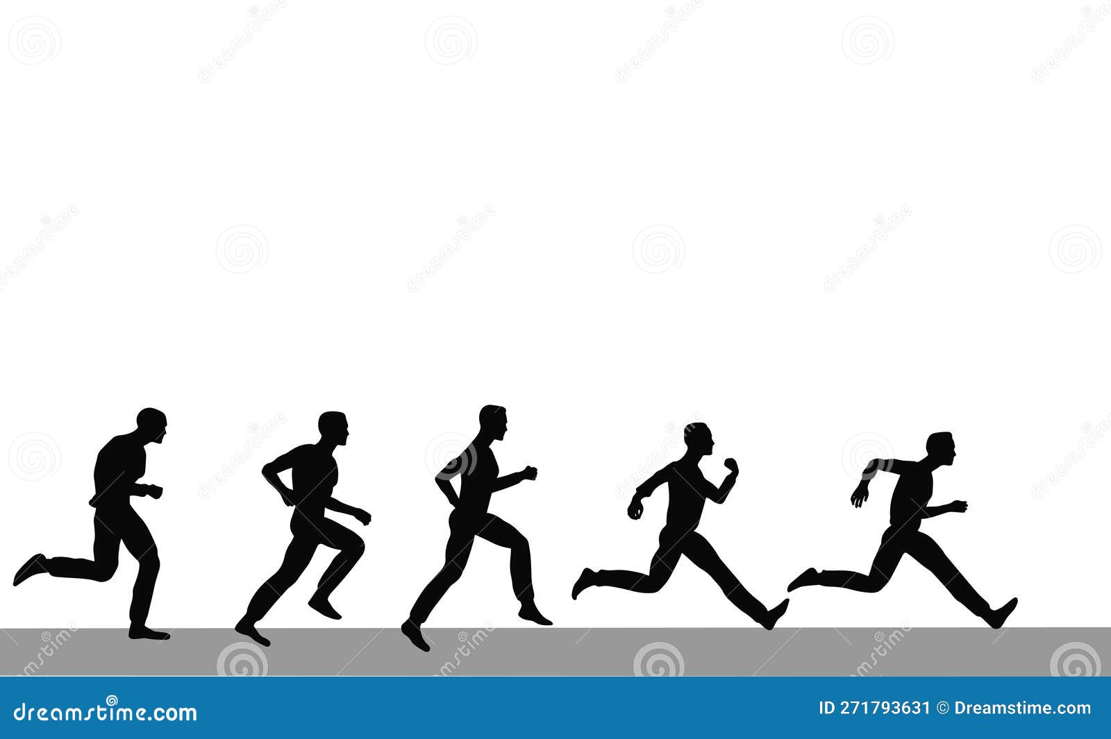 Illustration of Run Black Male Silhouettes Stock Vector - Illustration ...
