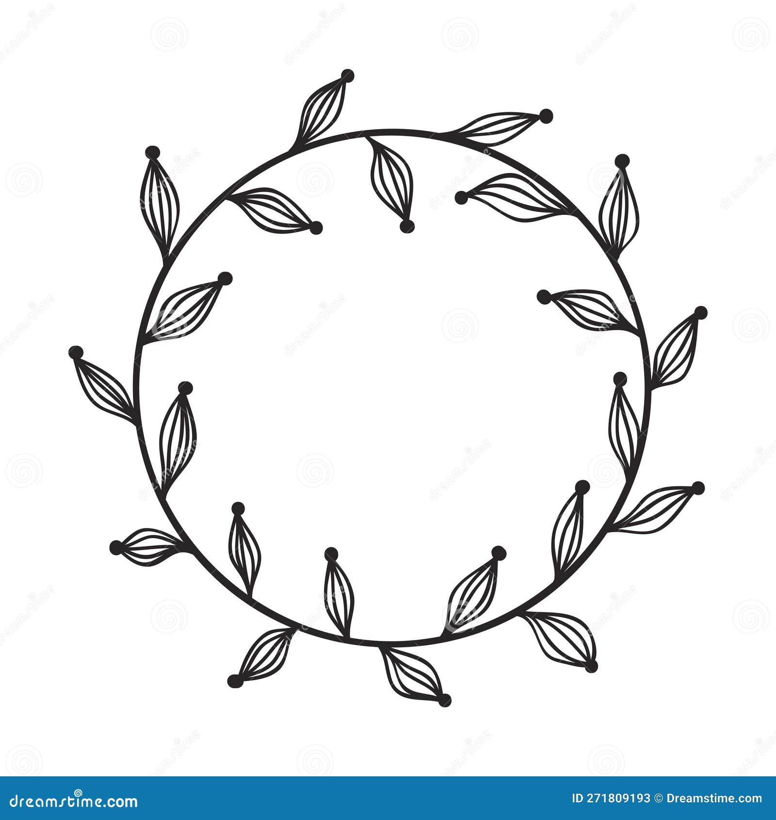 Hand-drawn Floral Wreath and Floral Frames Decoration for Invitation ...