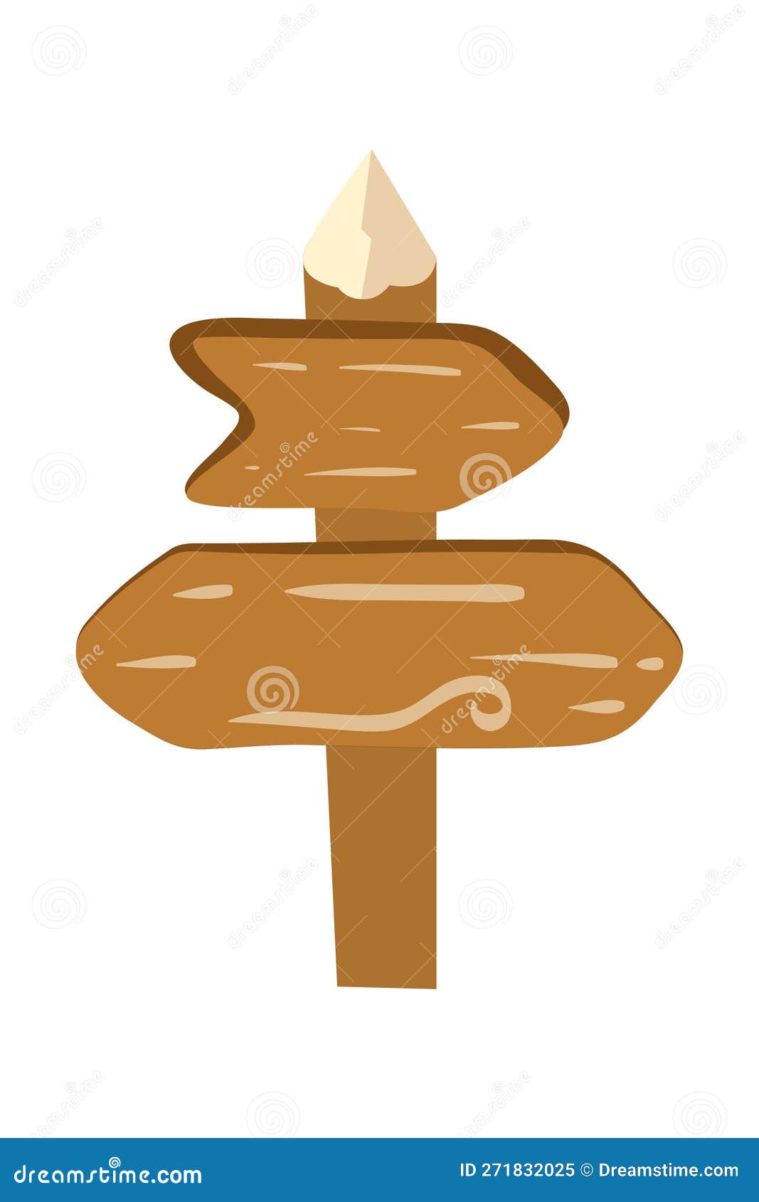 Wooden Sign Board Illustration. Cartoon Wooden Pointers Stock Vector ...