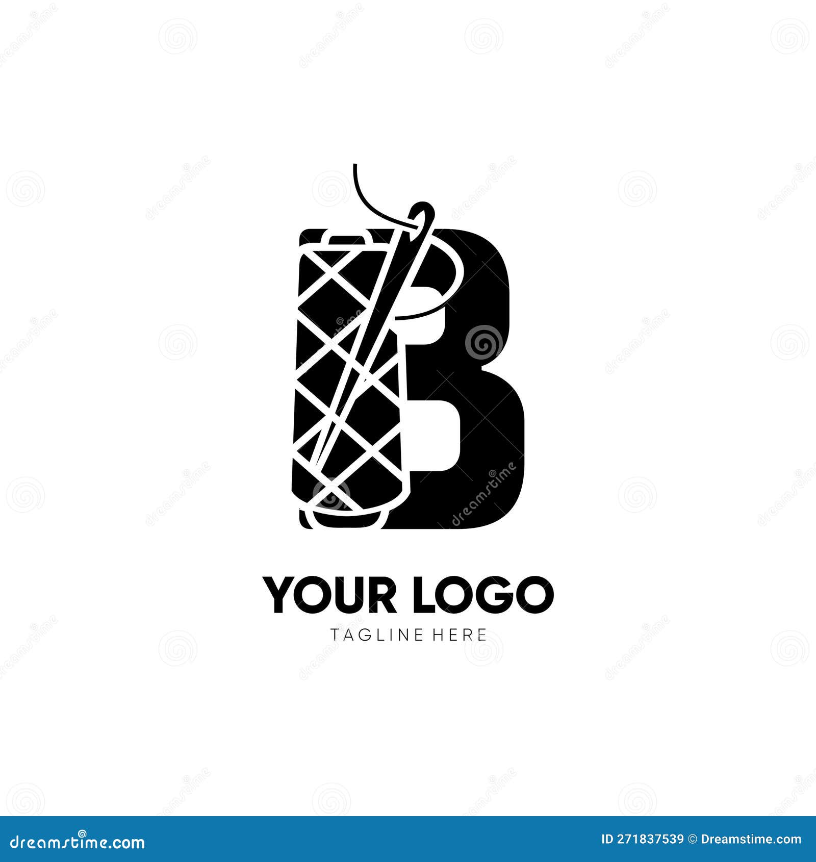 Letter Initial B Sewing Thread Logo Design Vector Icon Graphic Emblem ...