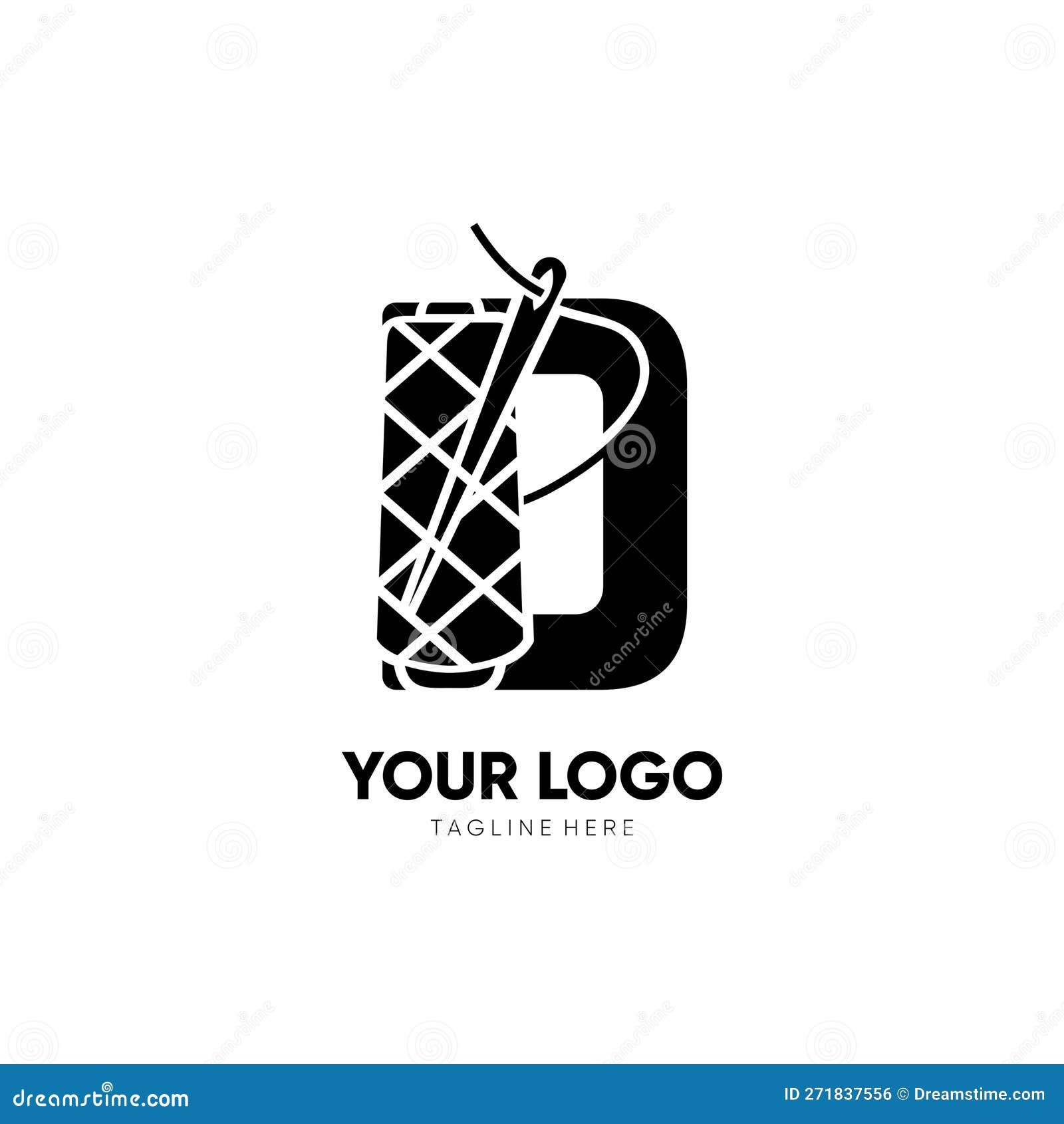 Letter Initial D Sewing Thread Logo Design Vector Icon Graphic Emblem ...