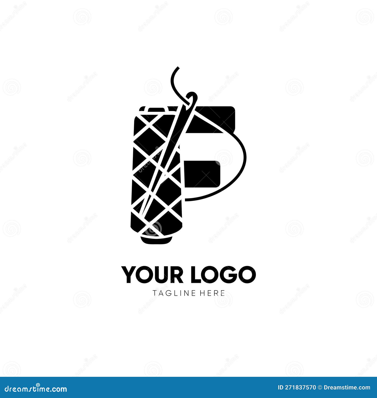 Letter Initial F Sewing Thread Logo Design Vector Icon Graphic Emblem ...