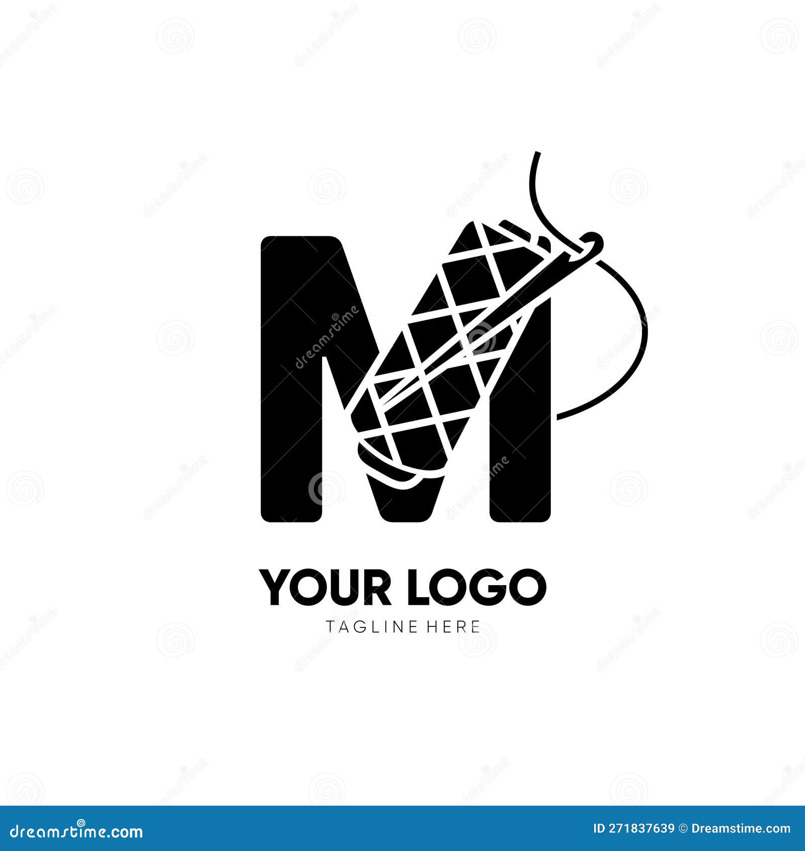 Letter Initial M Sewing Thread Logo Design Vector Icon Graphic Emblem ...