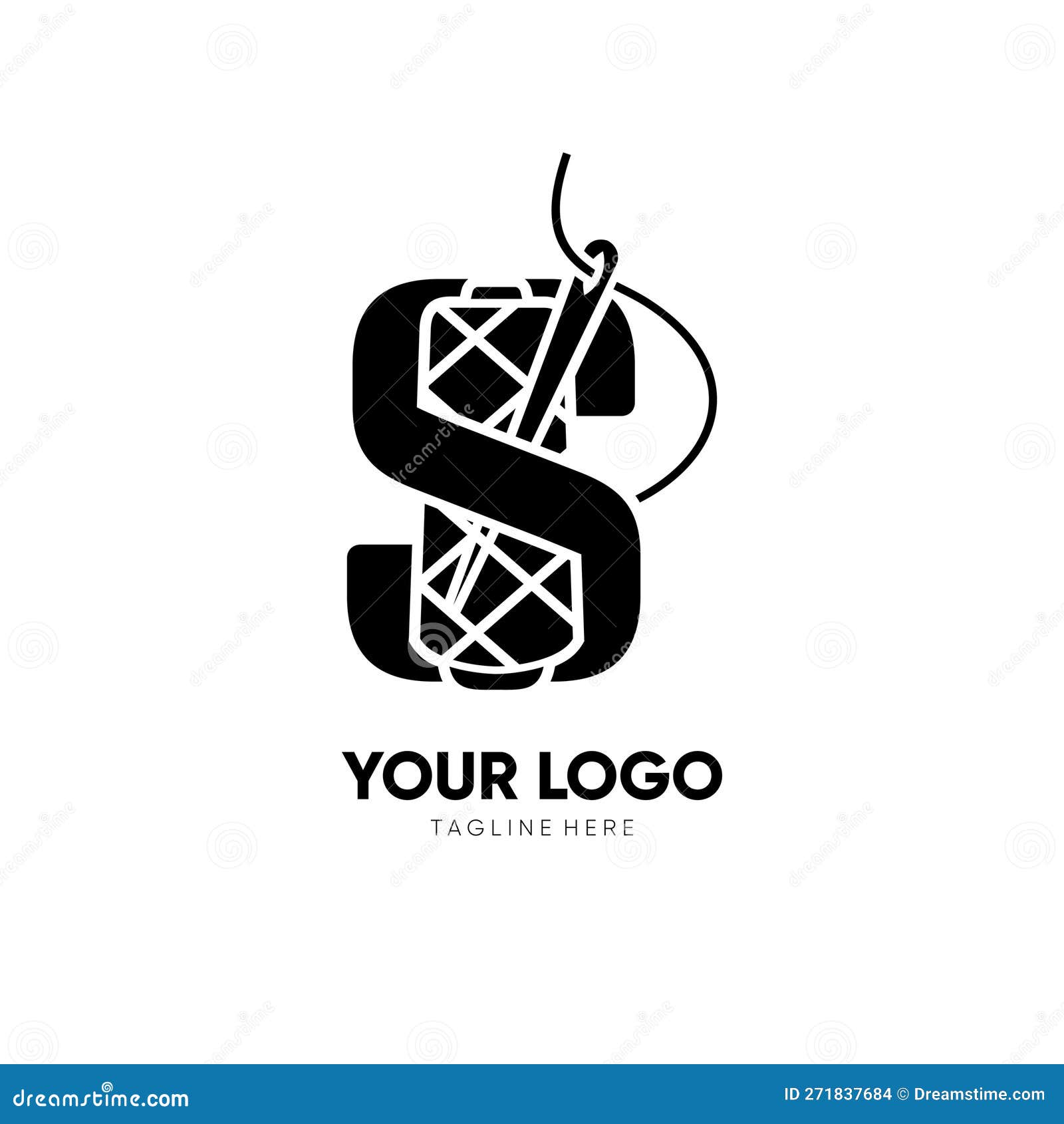 Letter Initial S Sewing Thread Logo Design Vector Icon Graphic Emblem ...