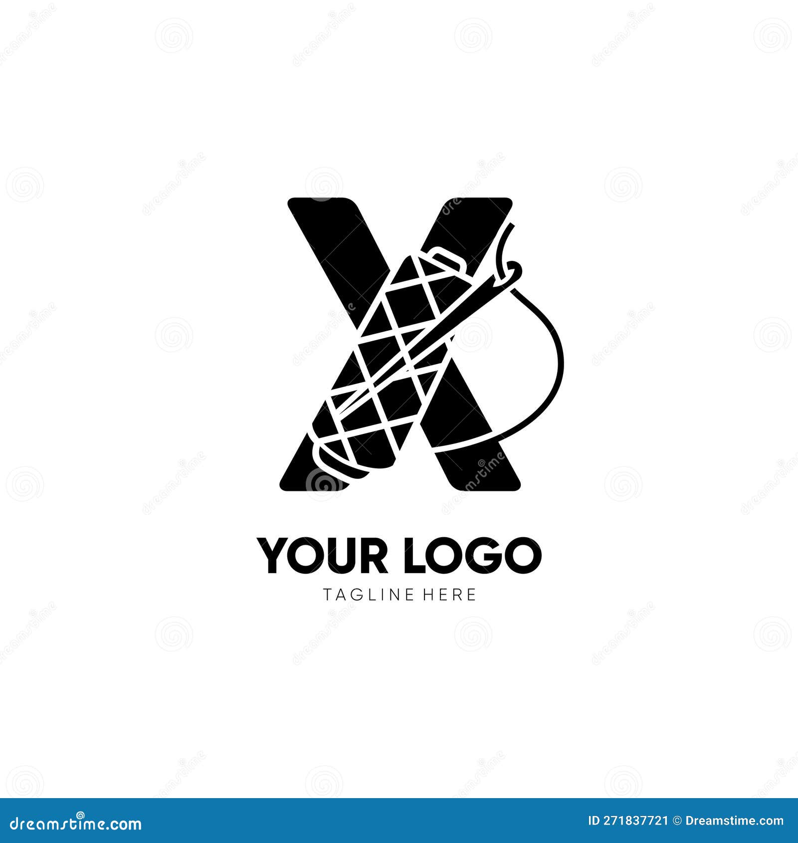 Letter Initial X Sewing Thread Logo Design Vector Icon Graphic Emblem ...