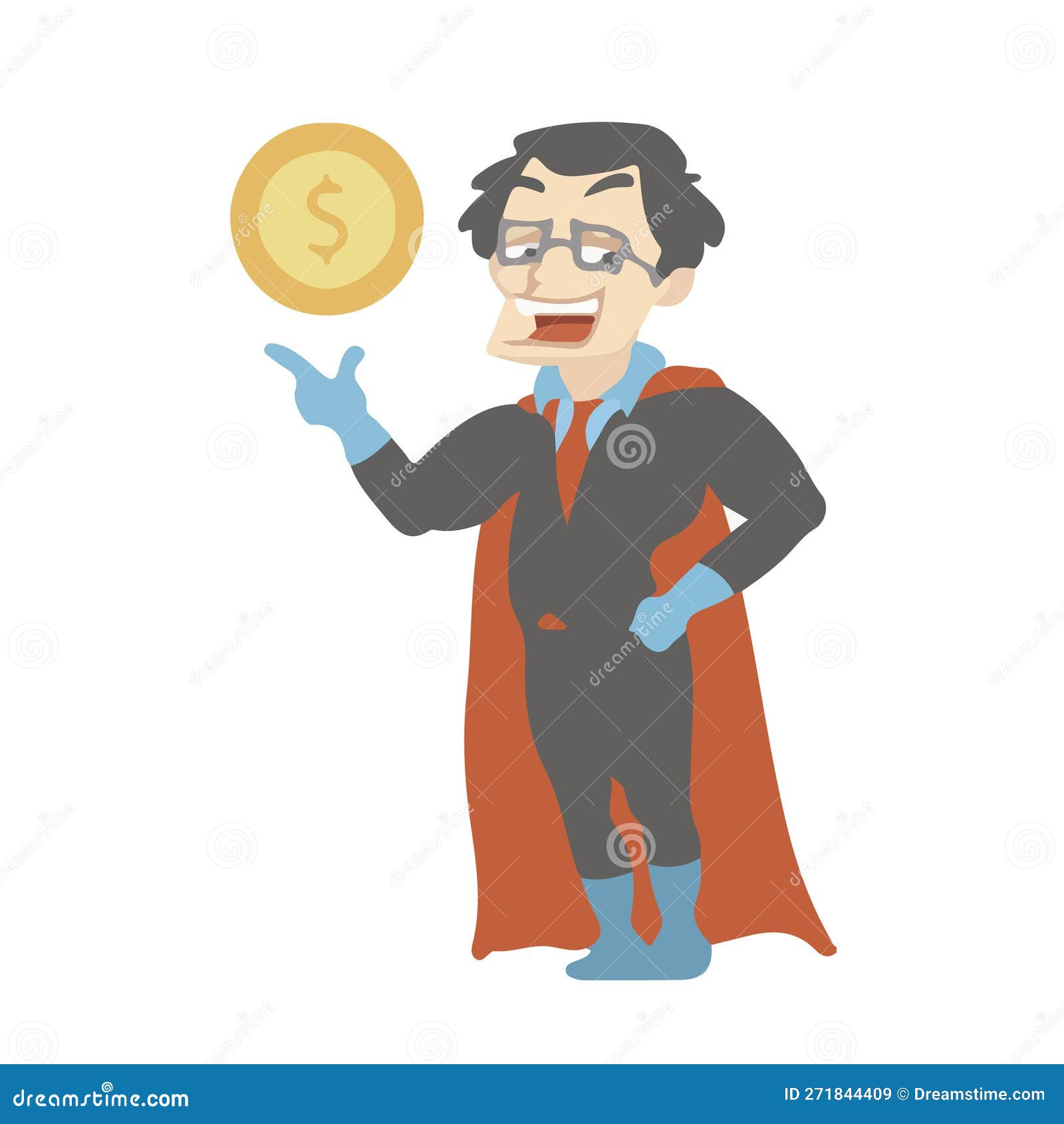Super Hero Businessman with Dollar Coin Stock Vector - Illustration of ...