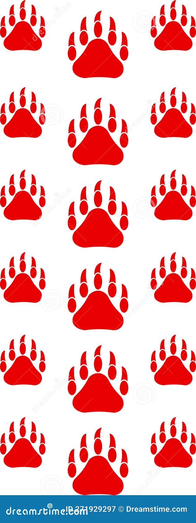 Red Wolf Paw Print