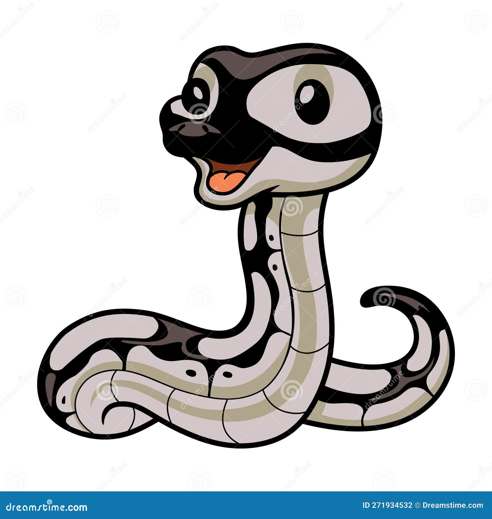 Cute Happy Python Snake Cartoon Stock Vector - Illustration of poison ...