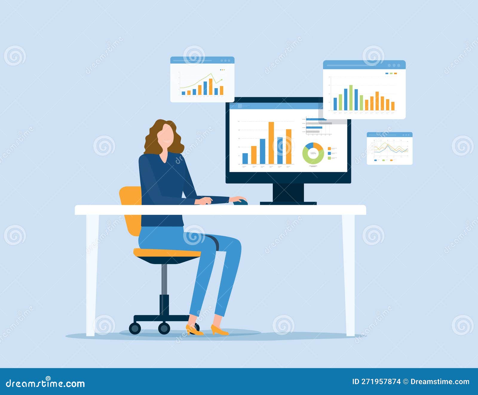 Business People Analytics and Monitoring on Graph Report Dashboard ...