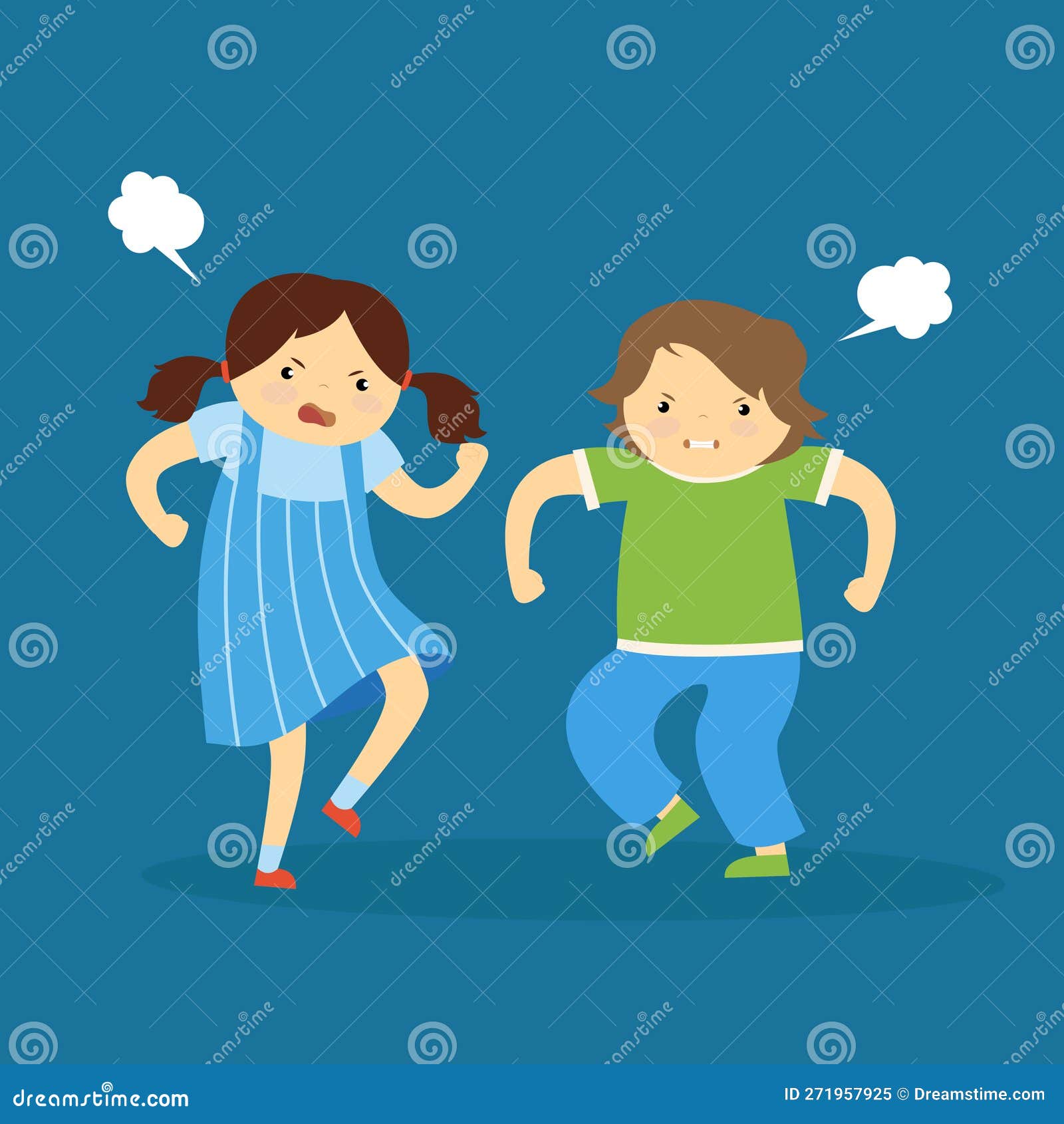 Boy and Girl Running Away from Each Other. Stock Vector - Illustration ...