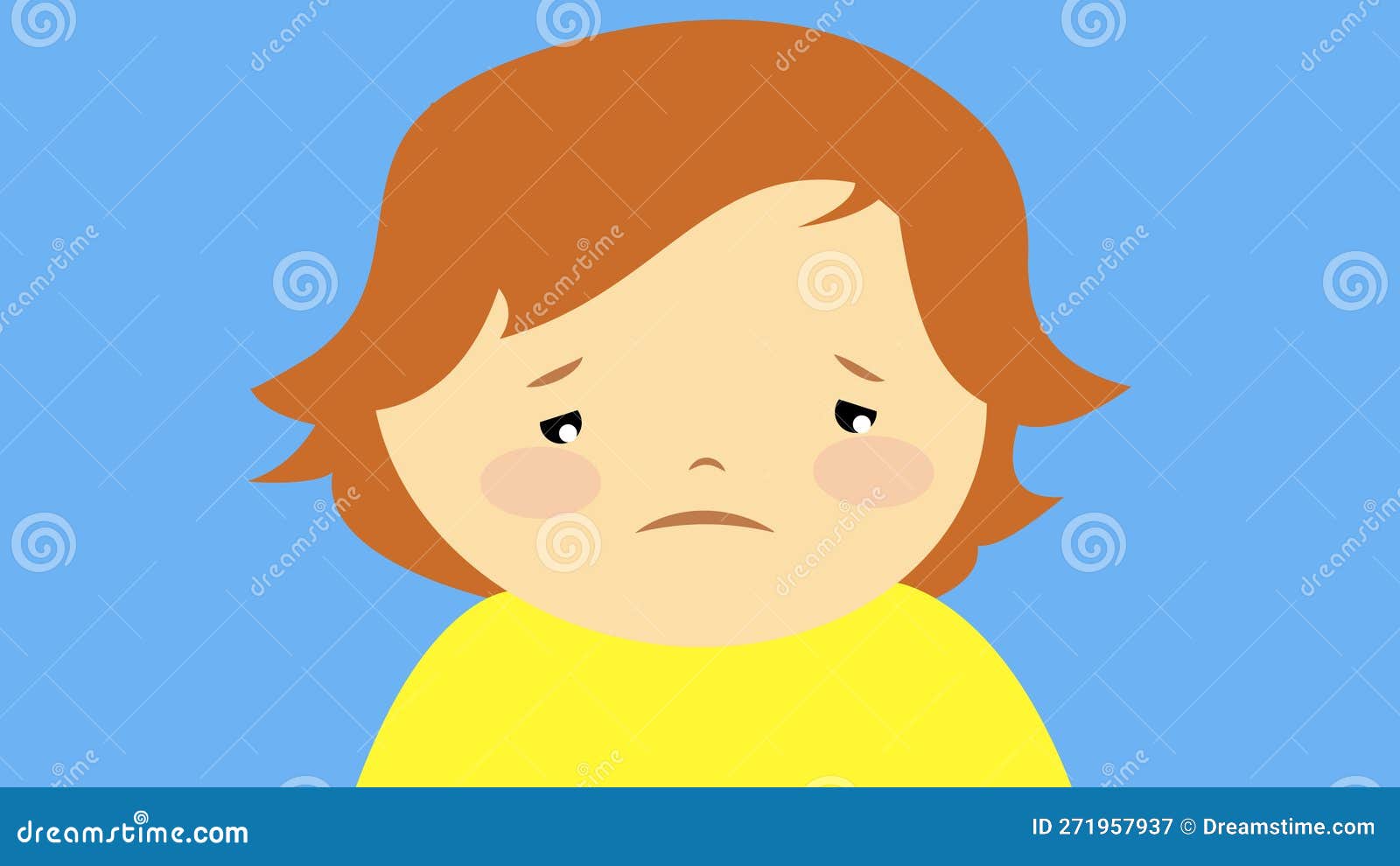 Sad Child with a Sad Expression on His Face Stock Vector - Illustration ...