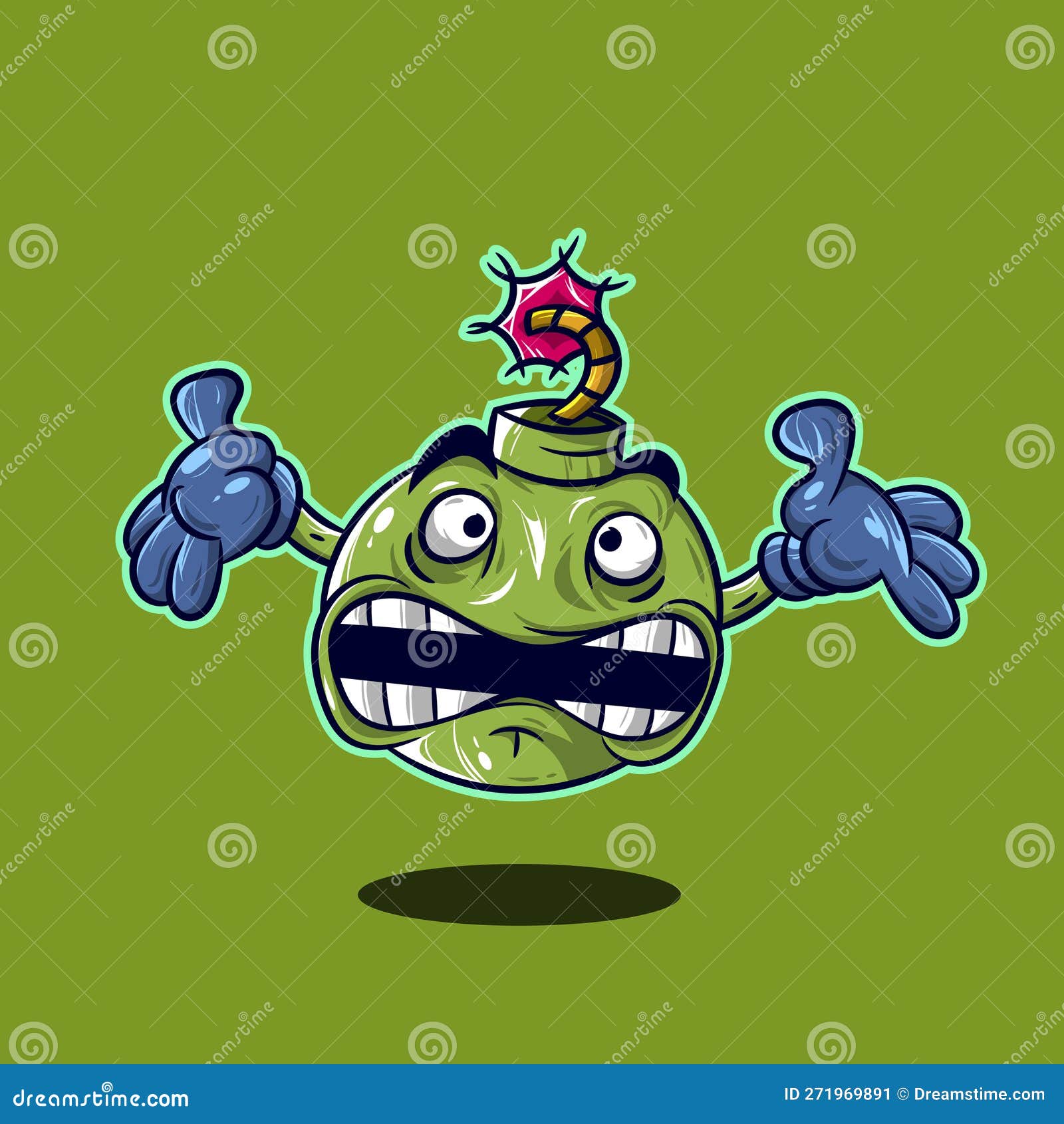 Cartoon Monster Green Bomb stock vector. Illustration of text - 271969891