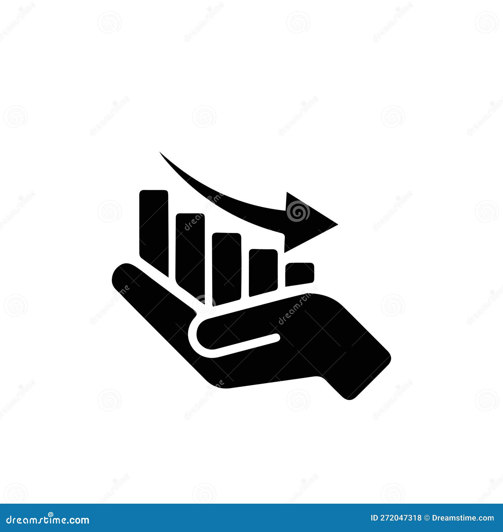 Growing Graph Icon on the Hand. Vector Growing Graph Icon on the Hand ...