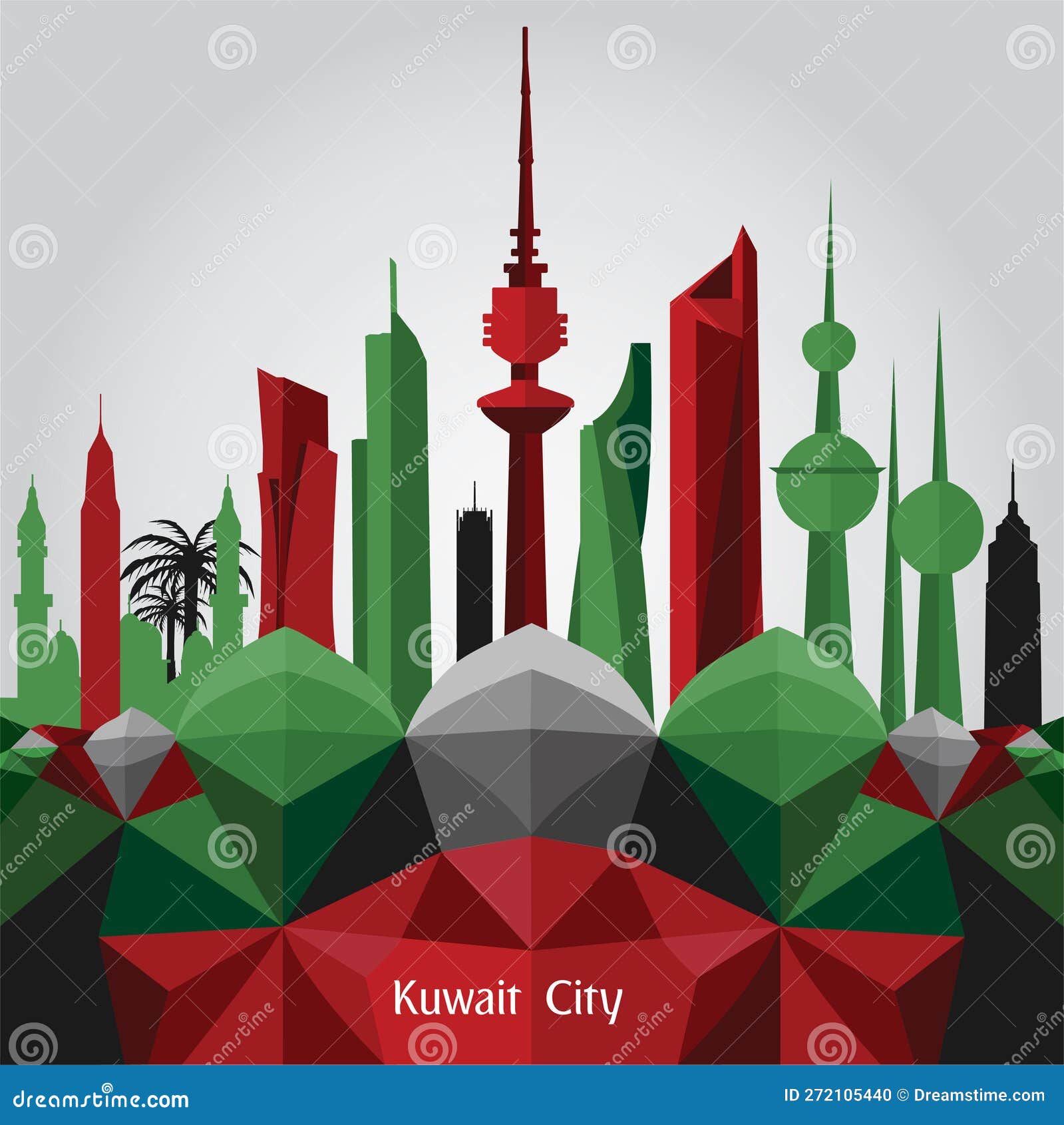 Kuwait National Day Banner with Kuwaiti Flag Colors Stock Vector ...