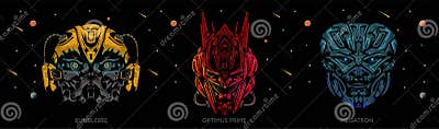 Transformer Head Character Sets, Transformers Robot Figures. Stock ...