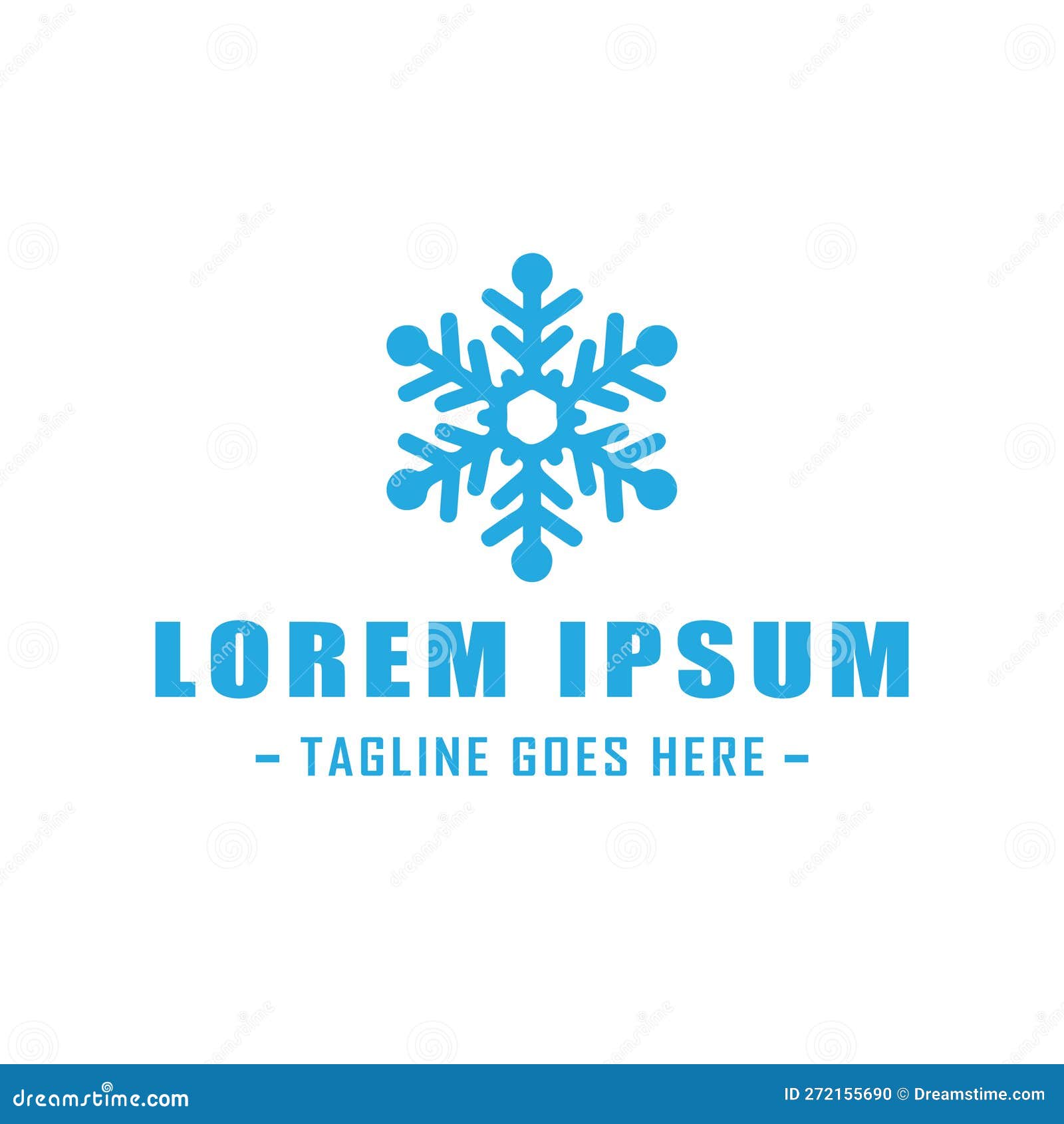Snowflake Logo. Frosty Blue Snow Vector Illustration | CartoonDealer ...