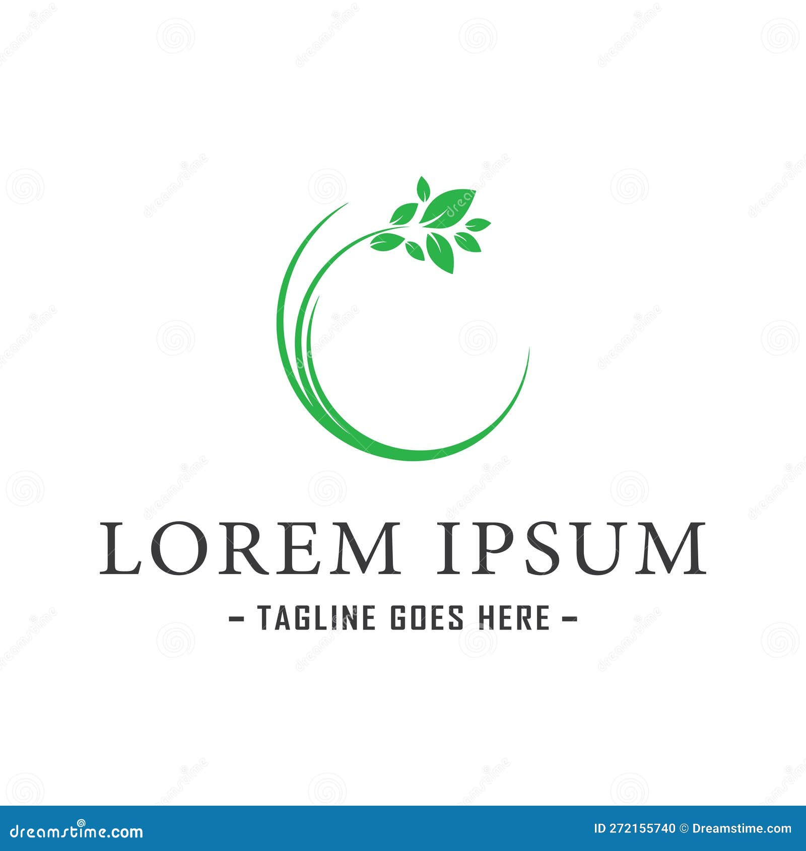 Circular Branch Logo, Green Leaf Circle Stock Vector - Illustration of ...