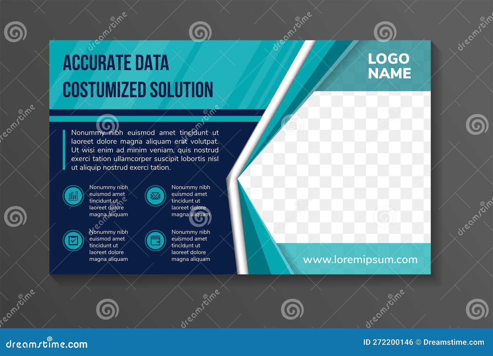 Accurate Data Customized Solutions Banner Design Template Stock Vector ...