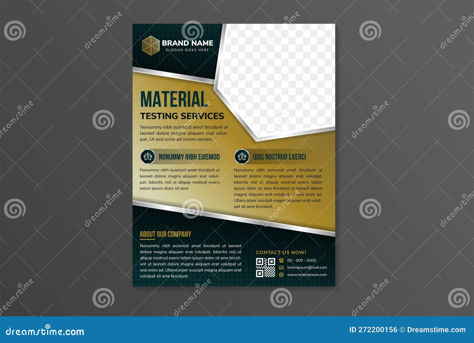 Material Testing Services Flyer Design Template. Stock Vector ...