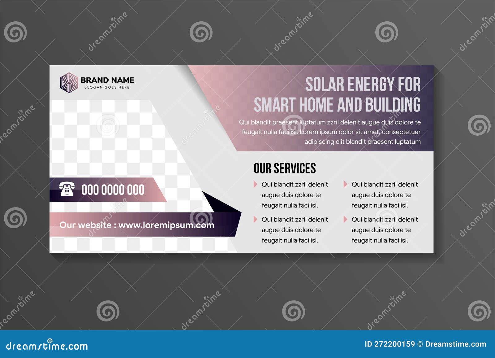 Solar Energy for Smart Home Web Banner Design Template. Stock Vector ...