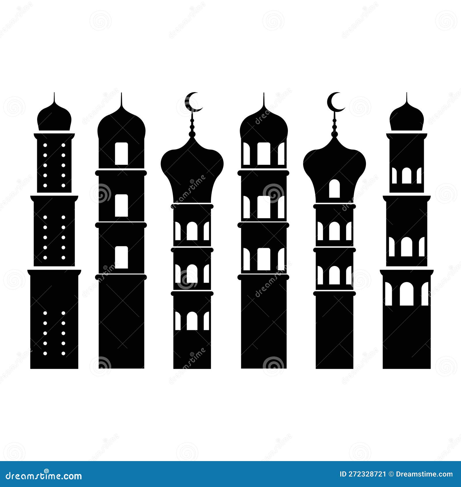 Silhouette Illustration Of Mosque Minaret Illustration For Islami ...