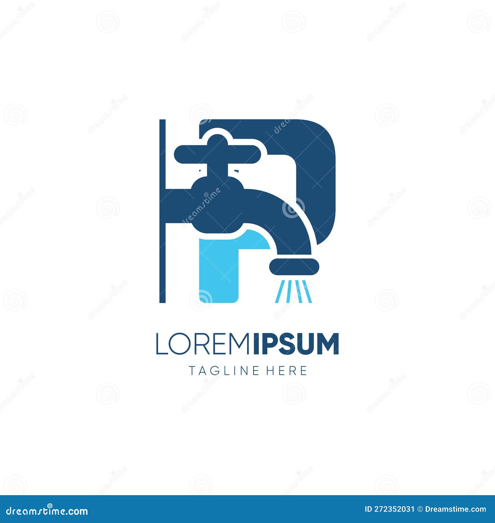 Letter P Initial Water Faucet Logo Design Vector Icon Graphic Emblem ...