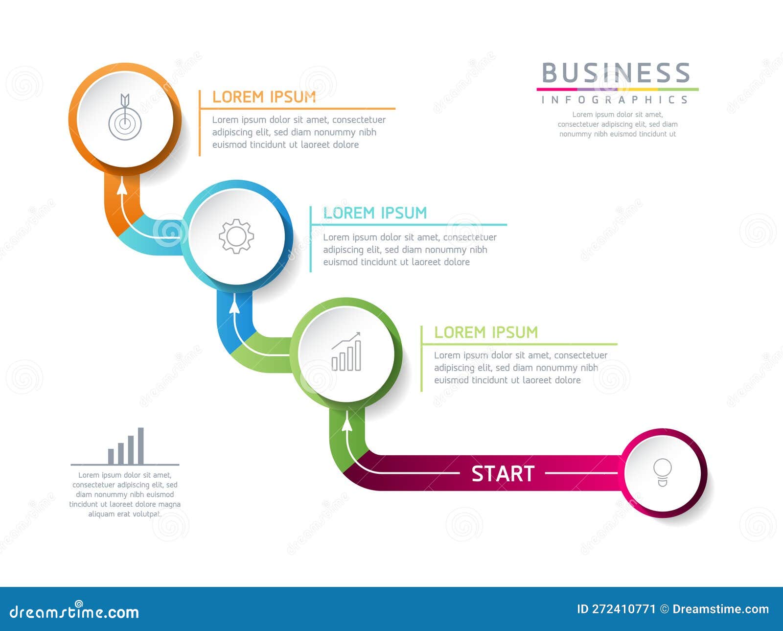 Vector Business Presentation Timeline Connecting Steps Infographic ...