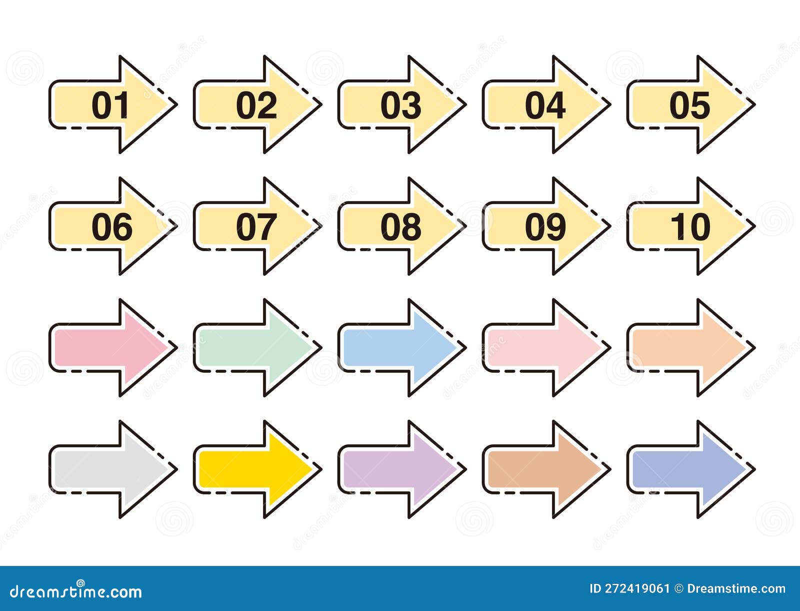 Arrow Icon Set - Colorful Variation Stock Vector - Illustration of line ...