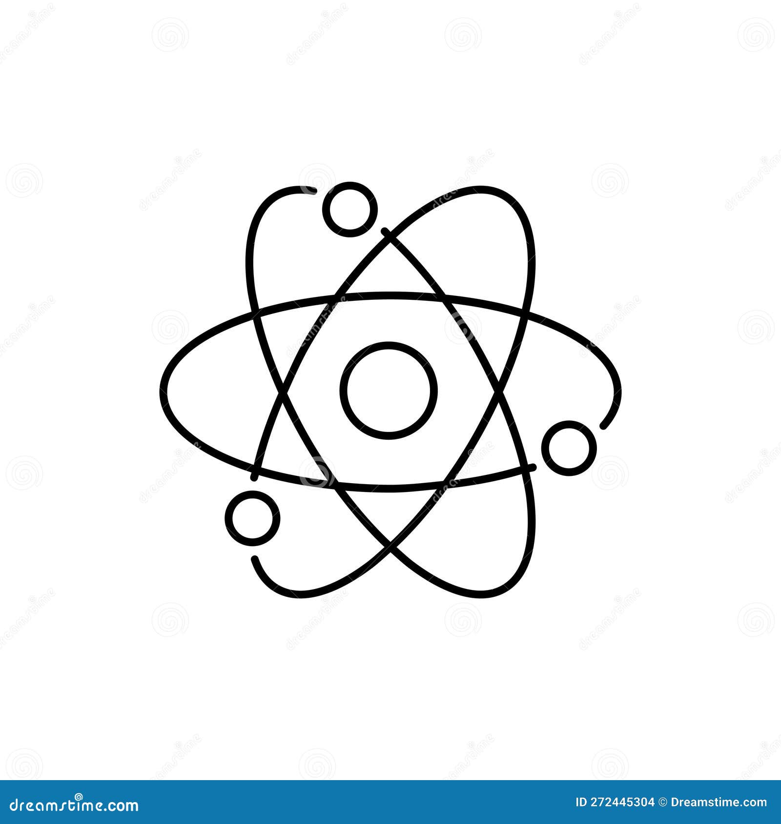 Atom Line Icon, Outline Vector Sign, Linear Style Pictogram Isolated on ...