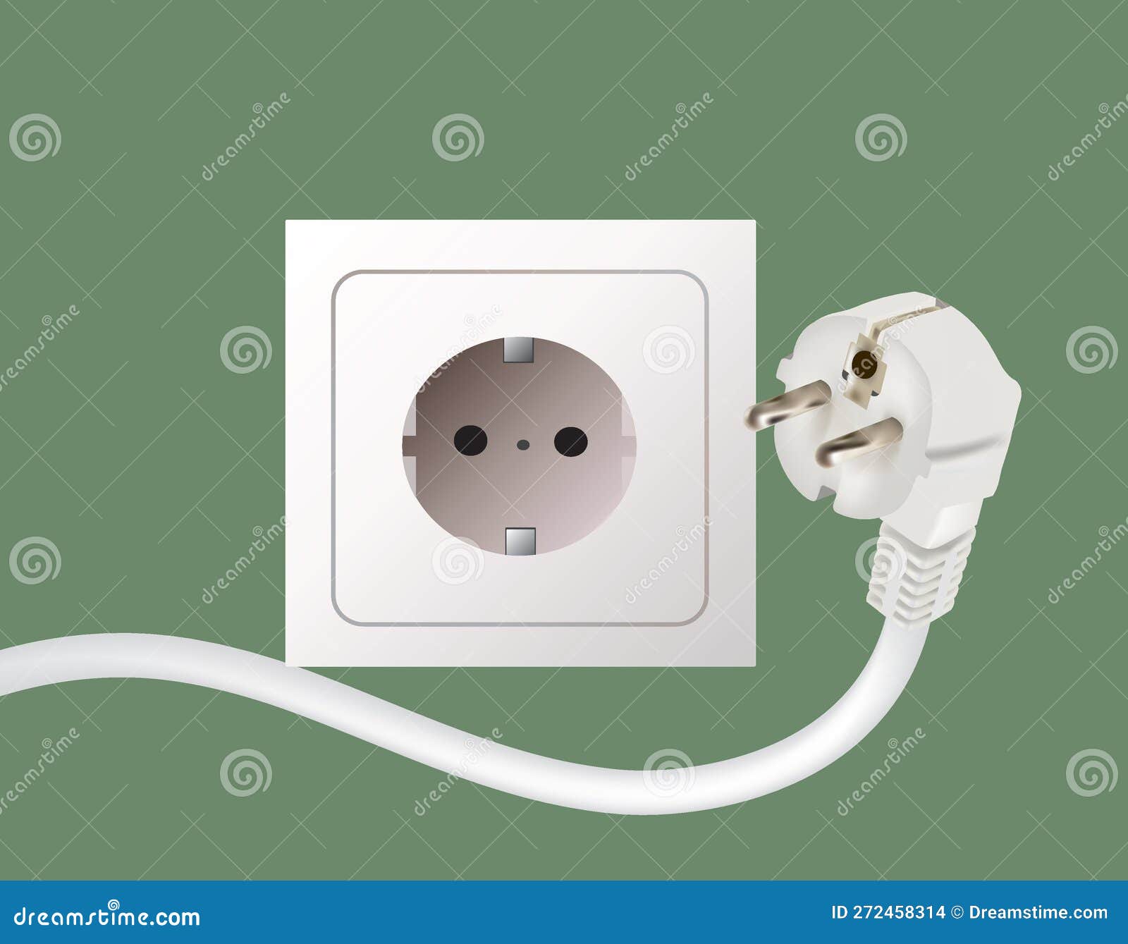 Wall Socket And Electric Plug Cartoon Vector | CartoonDealer.com #271684923