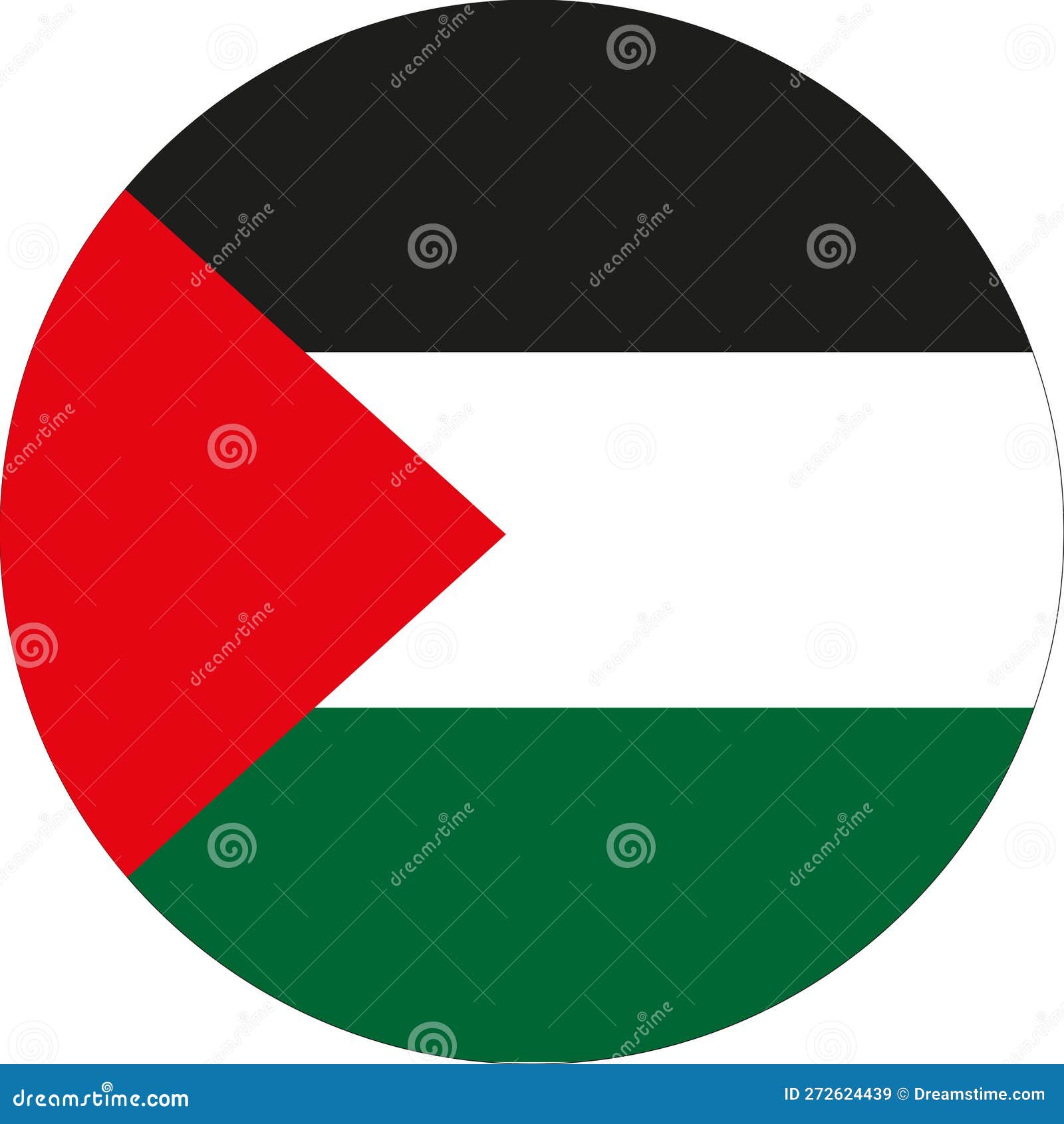 The Beautiful Flag of Palestine in Round Shape - Palestine Stock ...