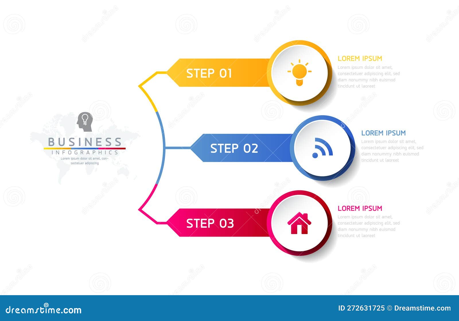 Vector Business Presentation Connecting Steps Infographic Template ...