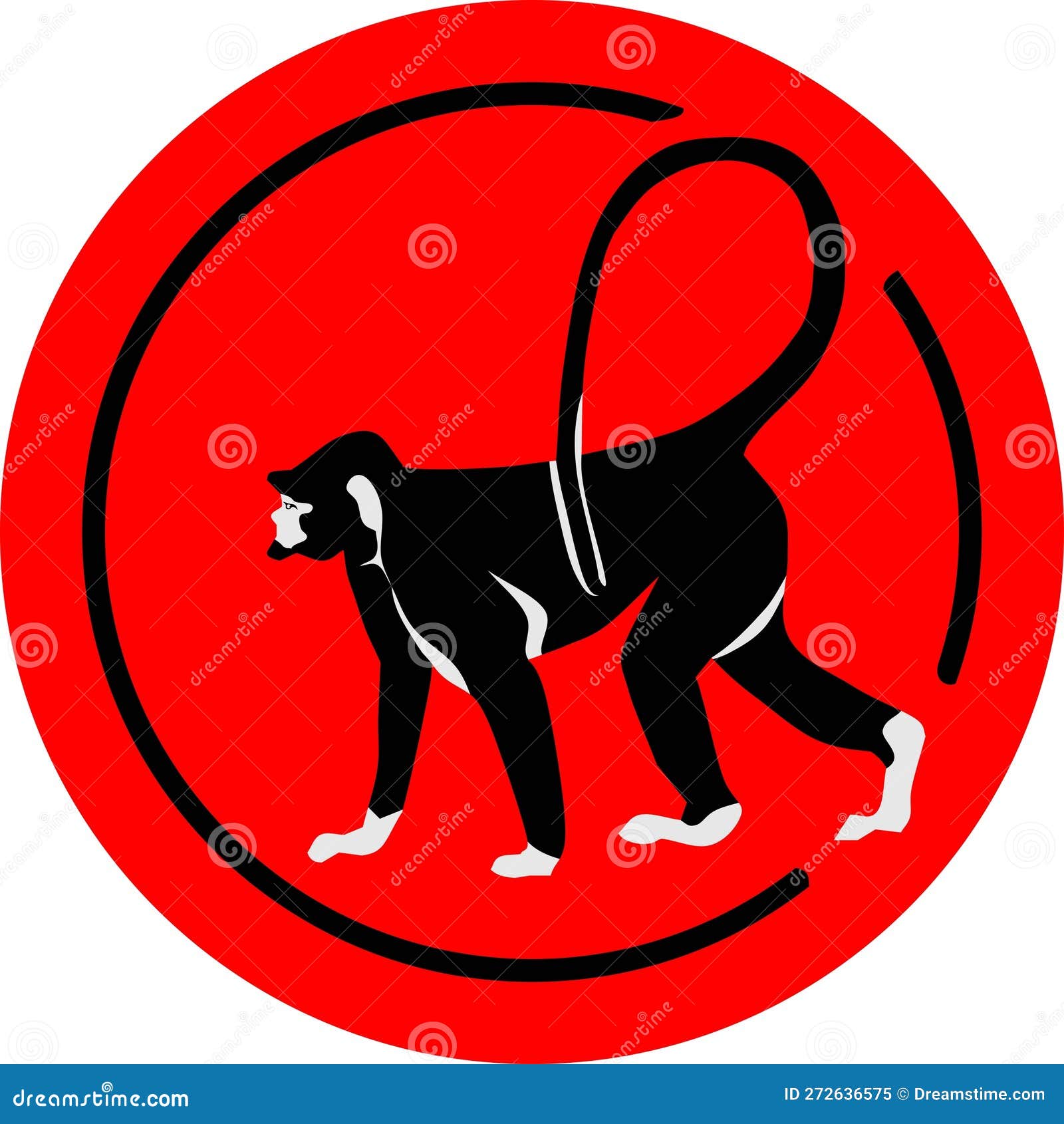 Monkey Chinese Zodiac Shio Vector Stock Vector - Illustration of print ...