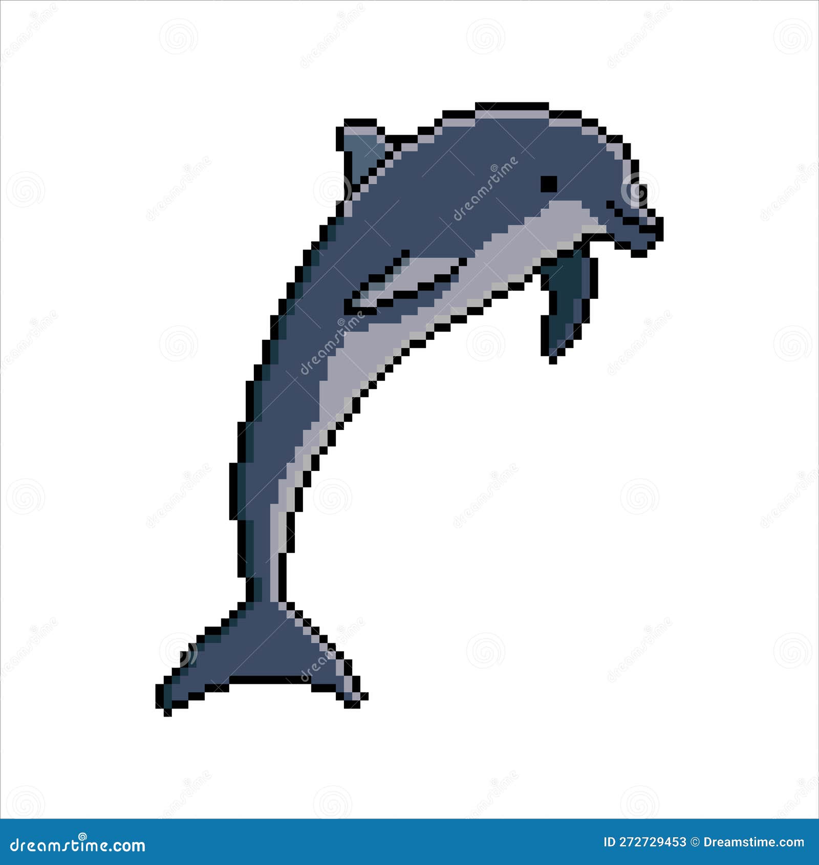 Dolphin jump in pixel art. stock vector. Illustration of cartoon ...