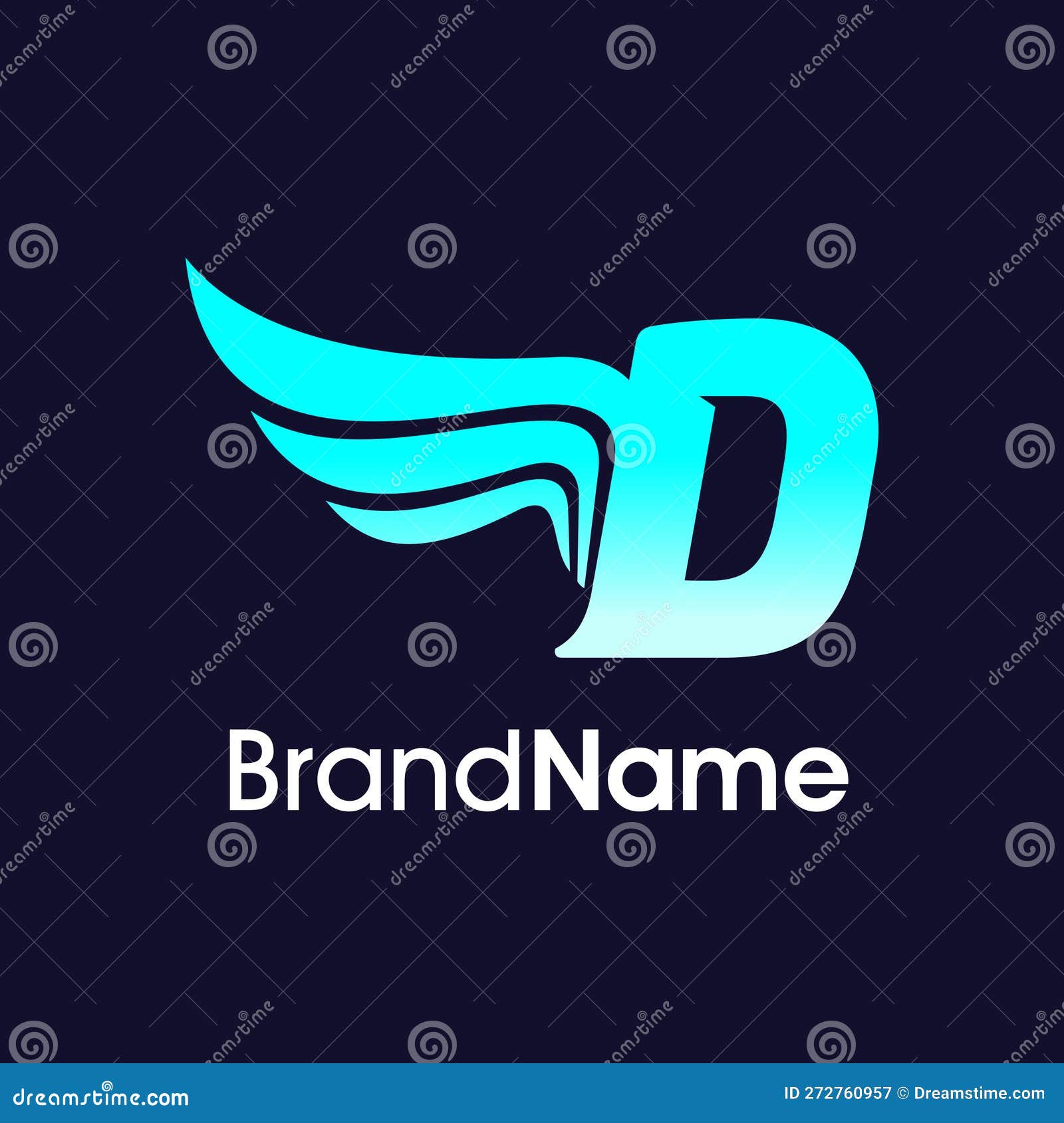 Modern Initial D Wing Logo stock vector. Illustration of delivery ...