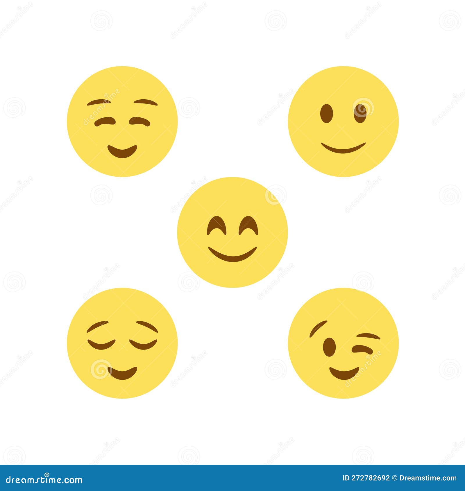 Set Of Blush Face With Line Emoticon Cartoon Vector | CartoonDealer.com ...