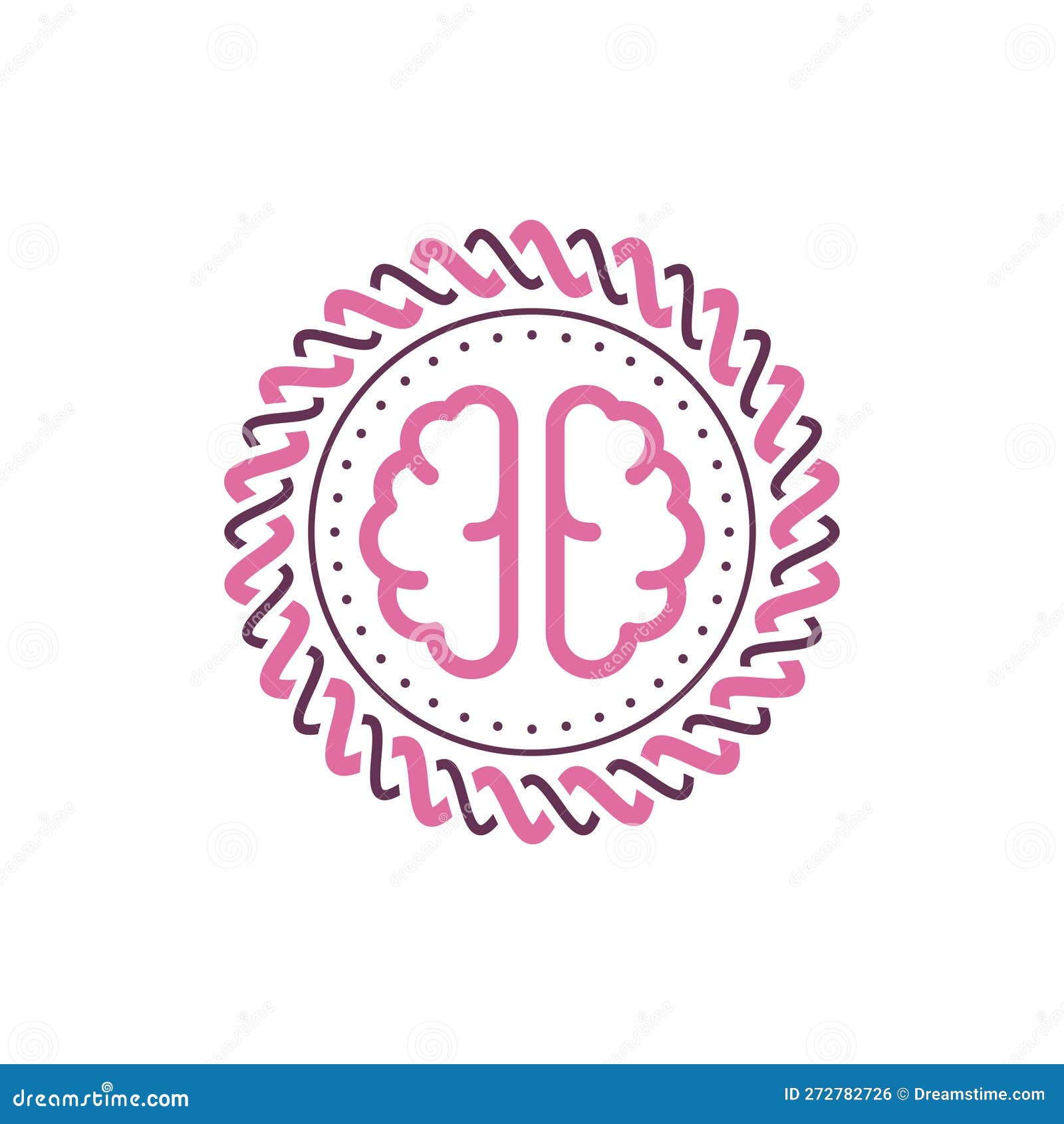 Brain and Mandala Label on White Stock Vector - Illustration of brain ...