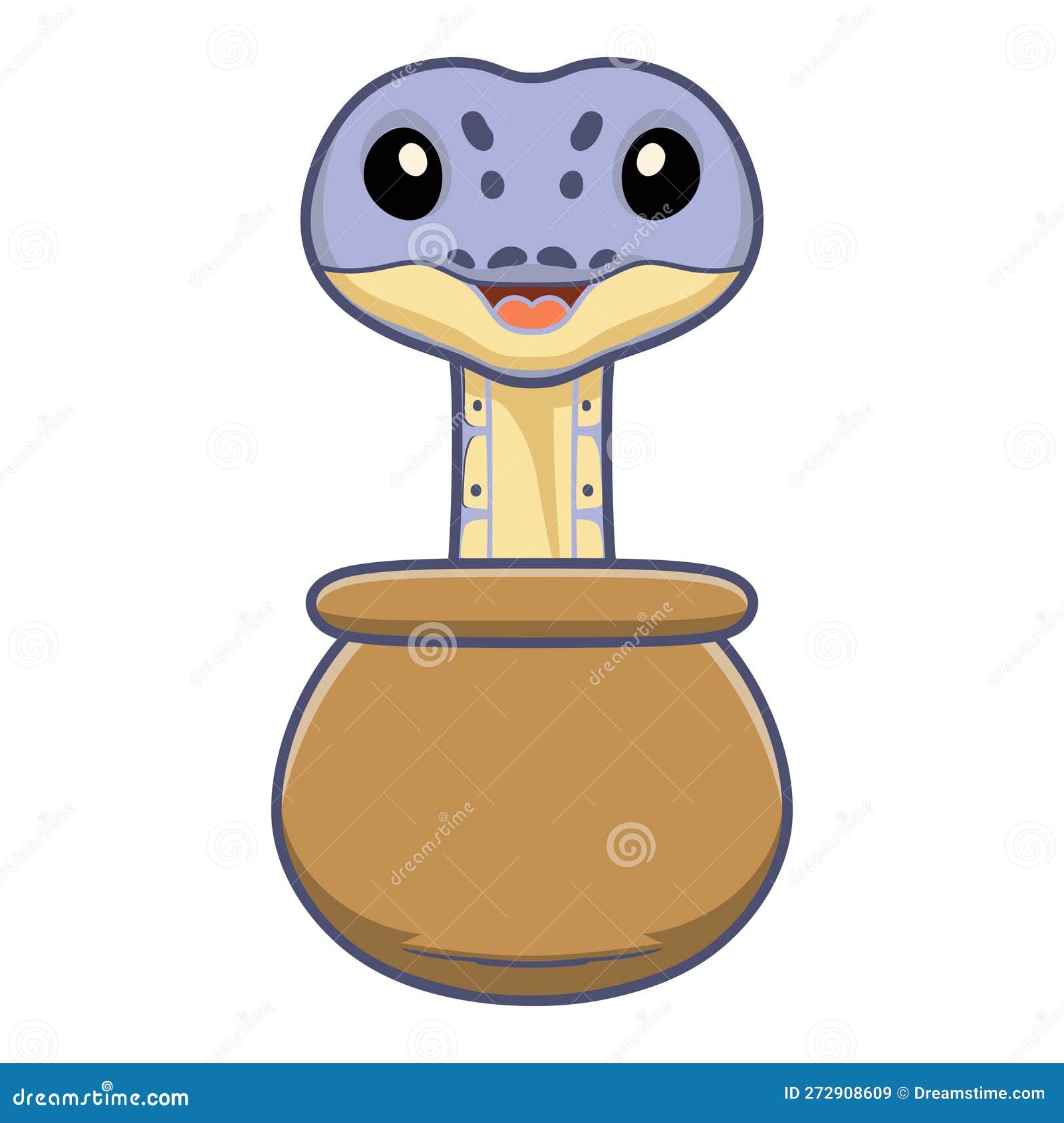 Cute Killer Clown Ball Python Cartoon Inside the Sack Stock Vector ...