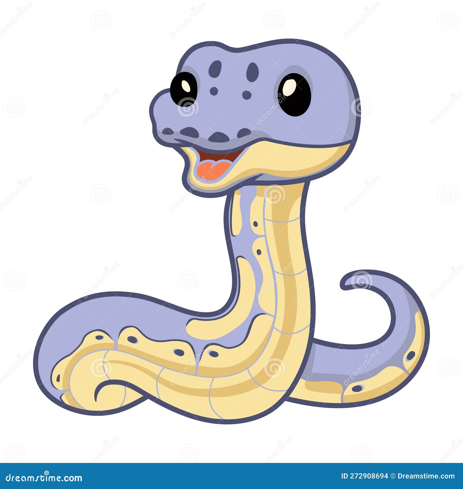 Cute Killer Clown Ball Python Cartoon Stock Vector - Illustration of ...