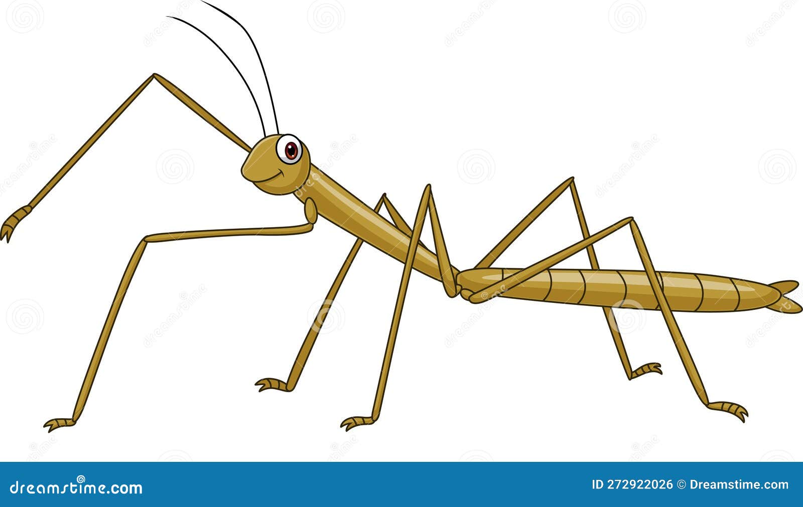 Stick Insect Icon In Geometric Flat Style Cartoon Vector ...