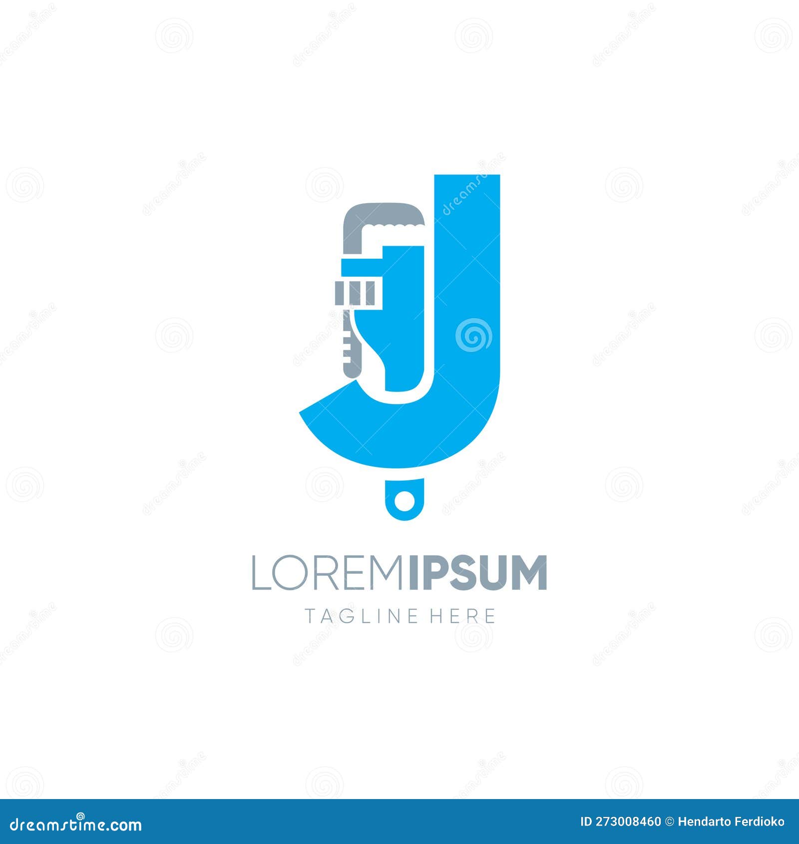 Letter J Initial Pipe Wrench Logo Design Vector Icon Graphic Emblem ...