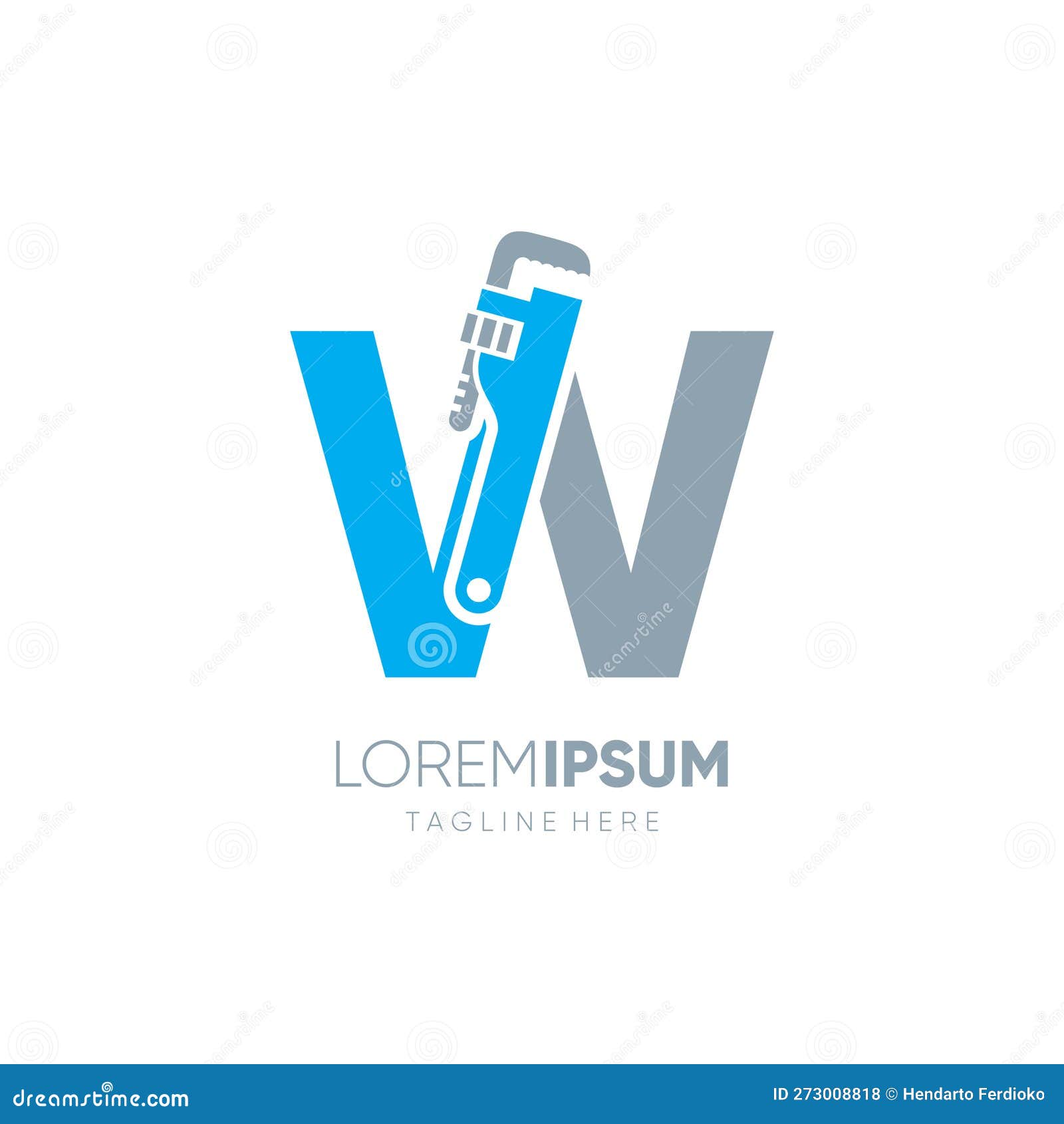 Letter W Initial Pipe Wrench Logo Design Vector Icon Graphic Emblem ...