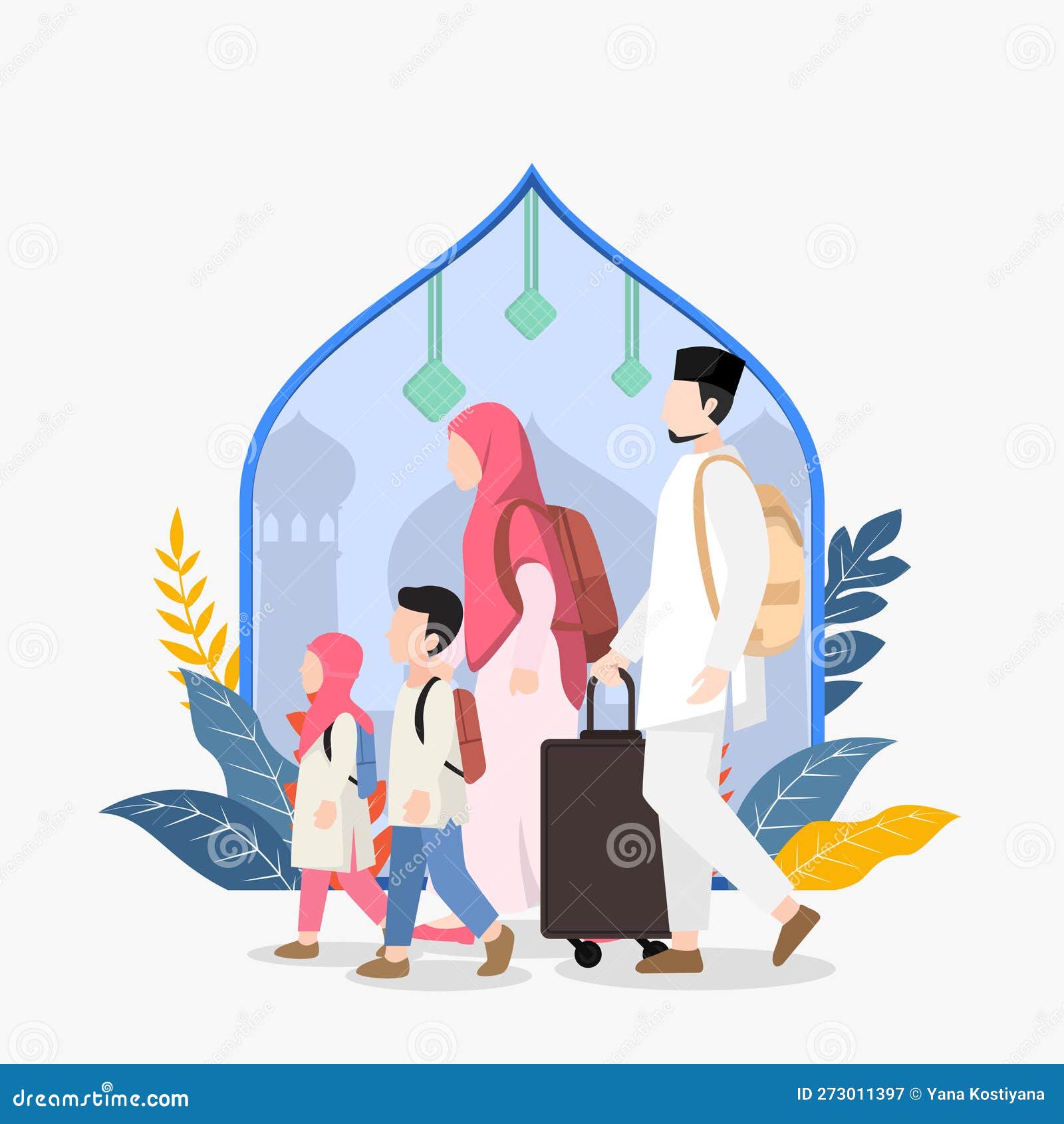 Mudik Lebaran Illustration Cartoon Vector | CartoonDealer.com #323959393