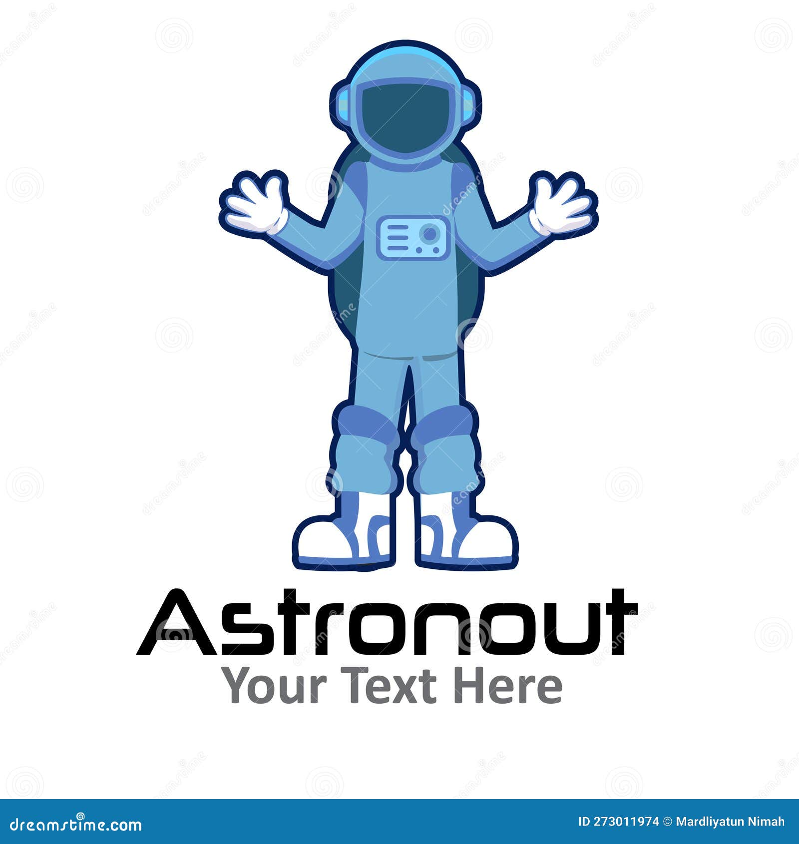 Cartoon blue astronaut stock illustration. Illustration of astronaut ...