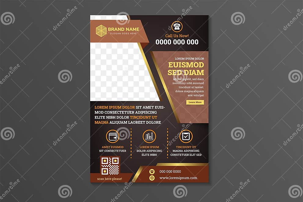 Modern Abstract Flyer Design Template Use Vertical Layout with Dummy ...