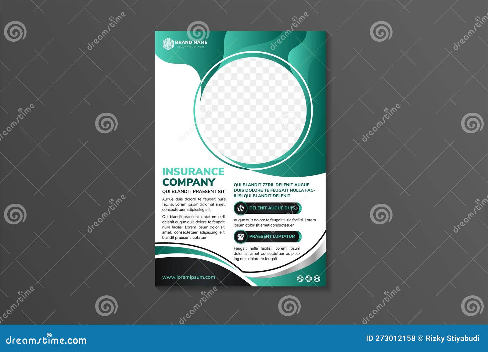Insurance Company Flyer Design Template Use Vertical Layout Stock ...
