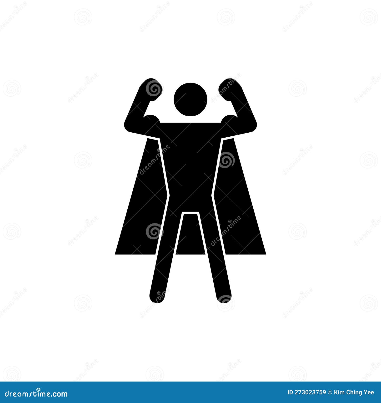 Strong Superhero Showing Biceps. Leadership, Self-confidence ...